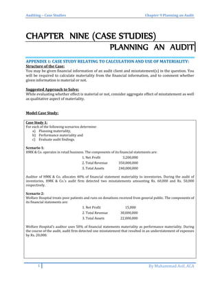 PLANNING AND AUDIT | PDF | Business Accounting & Finance | Business