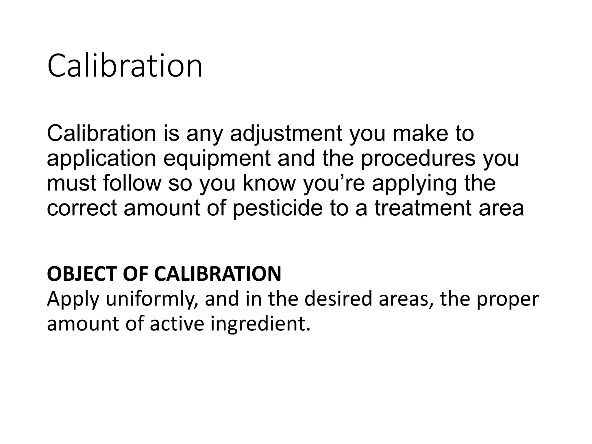 Planning and Calibration of Pesticide Application | PDF