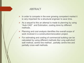 Planning and cost analysis of the commercial building | PPTX