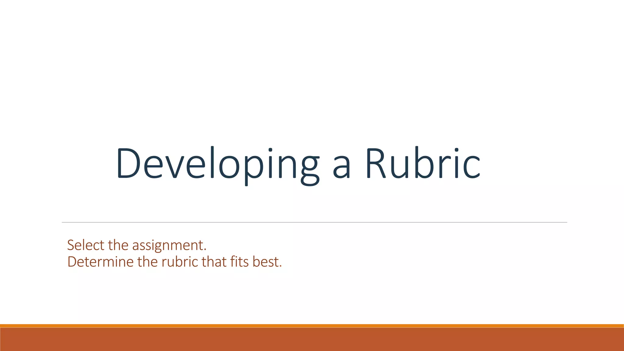 Planning and Creating Rubrics in D2L Brightspace | PPTX