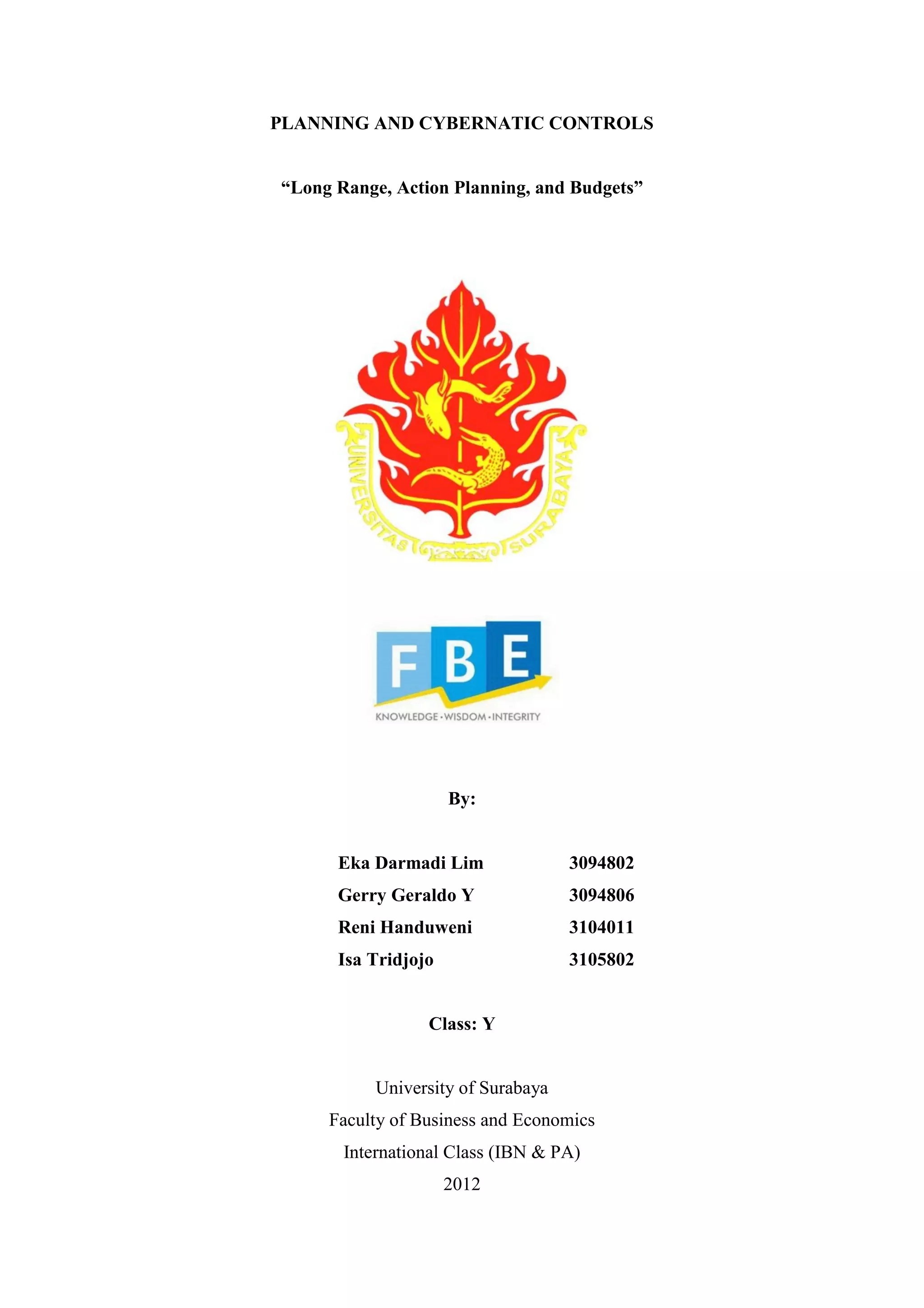 Planning and cybernetic control paper | PDF