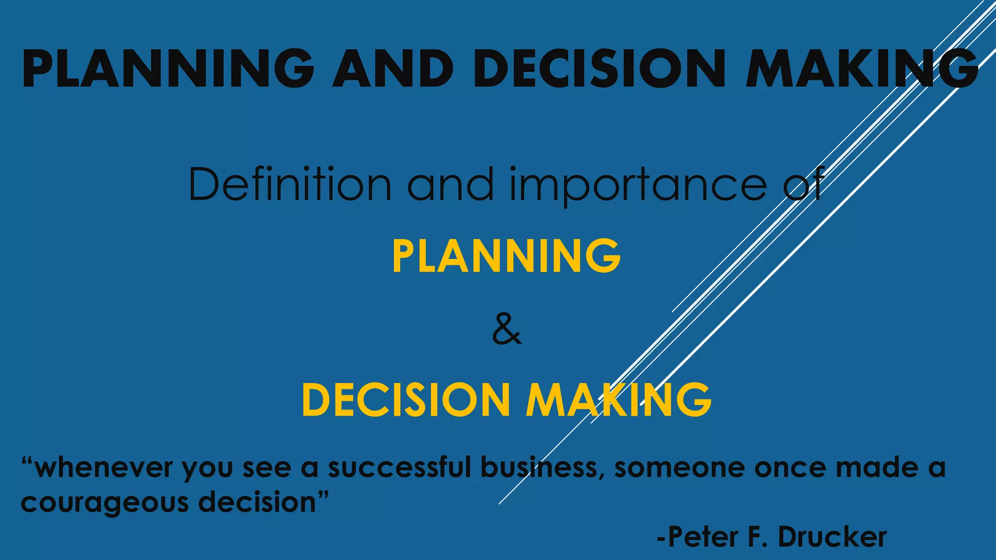 Planning and decision making | PPTX
