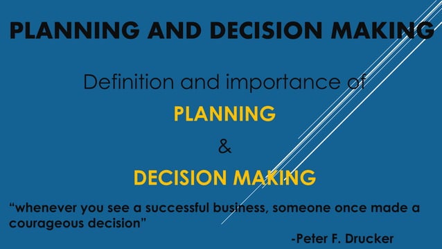 Planning and decision making | PPT