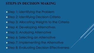 Planning and decision making | PPTX