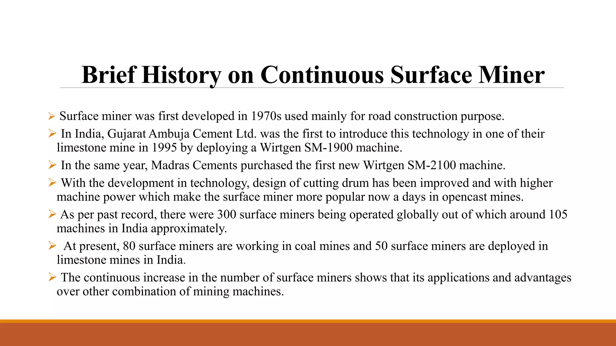 Planning And Deployment Of Csm At Moderate Depth Opencast Mines A Bla