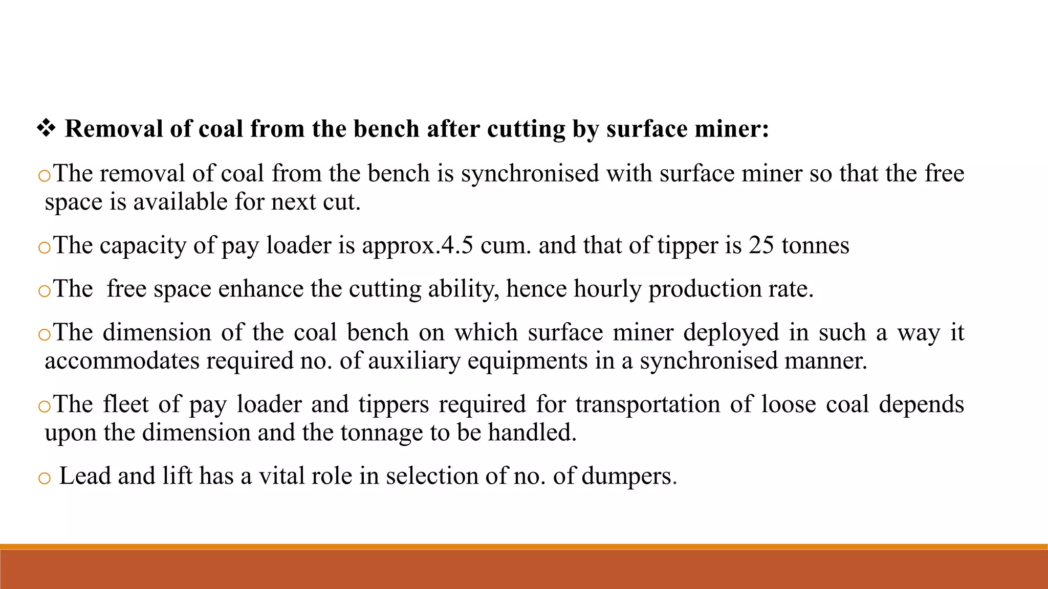 Planning And Deployment Of Csm At Moderate Depth Opencast Mines A Bla