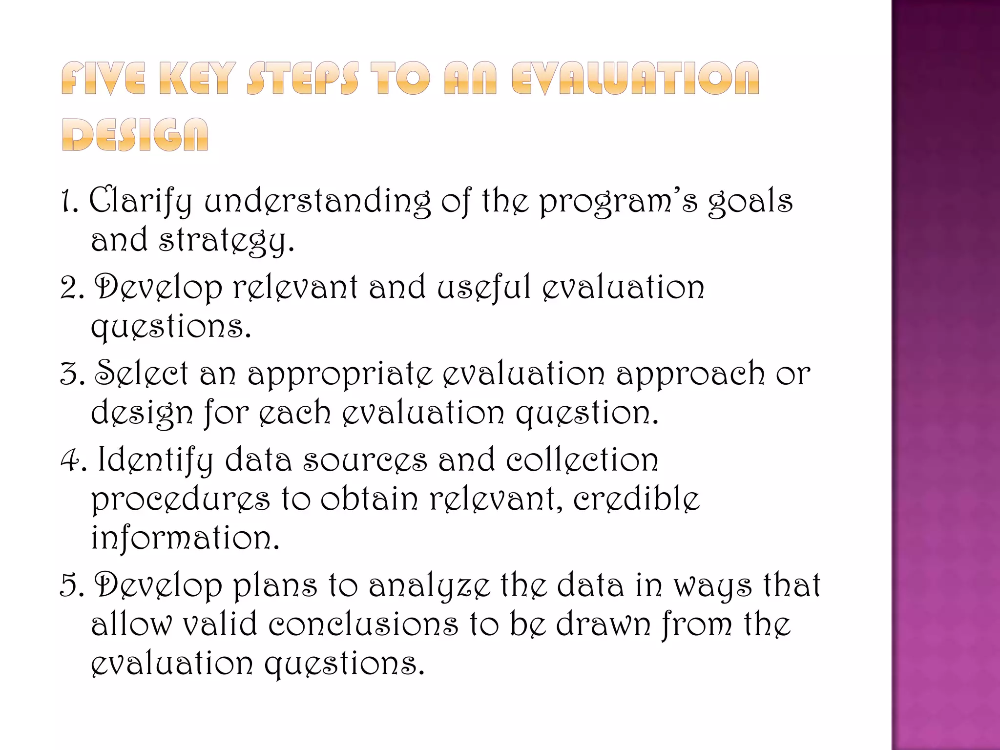 Planning and Designing Evaluation | PPTX