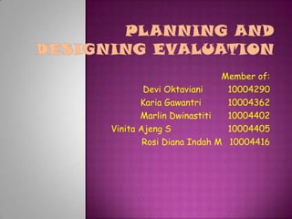 Planning and Designing Evaluation | PPTX