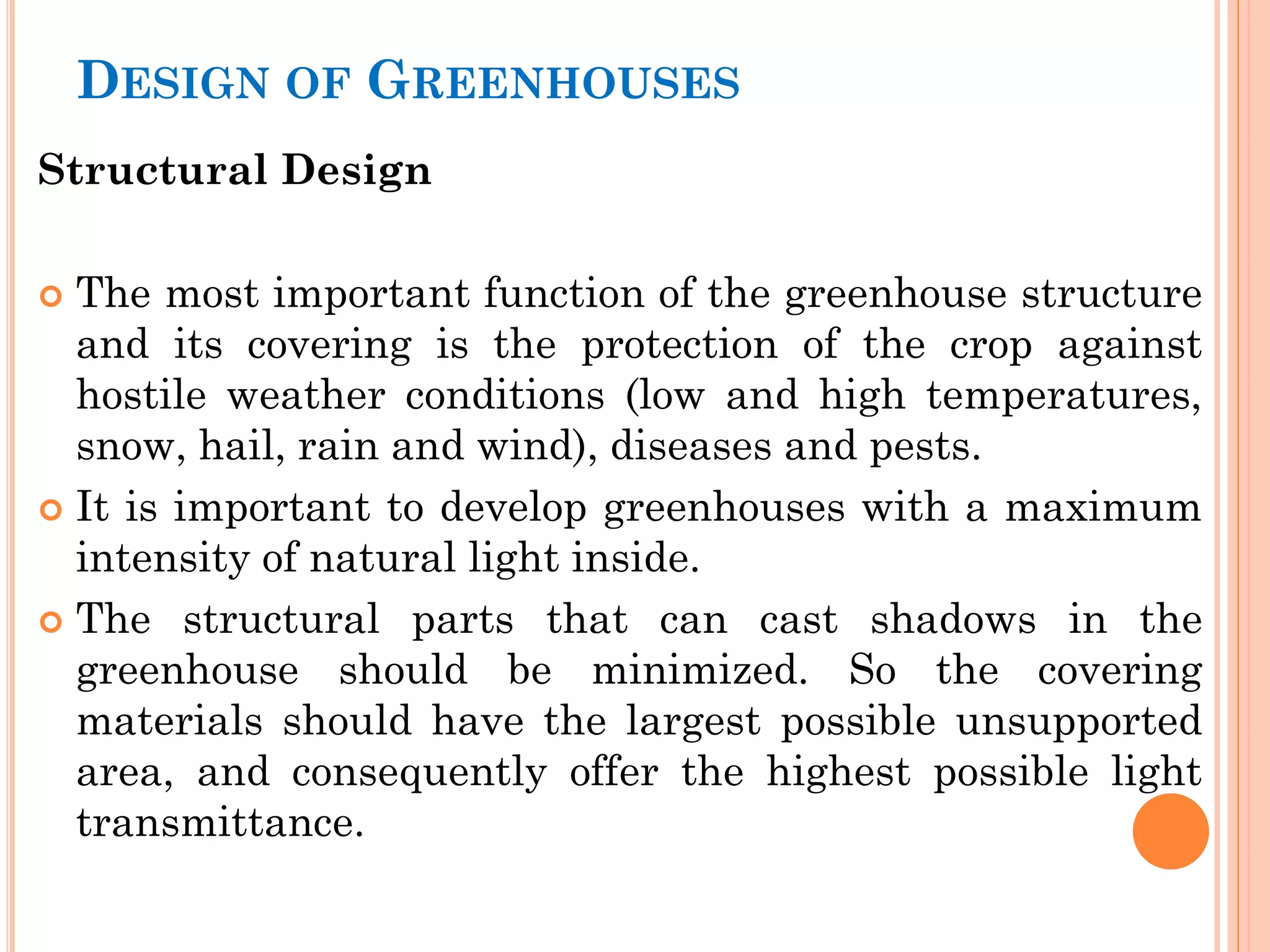 Planning and design of green house | PDF