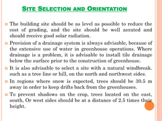 Planning and design of green house | PDF