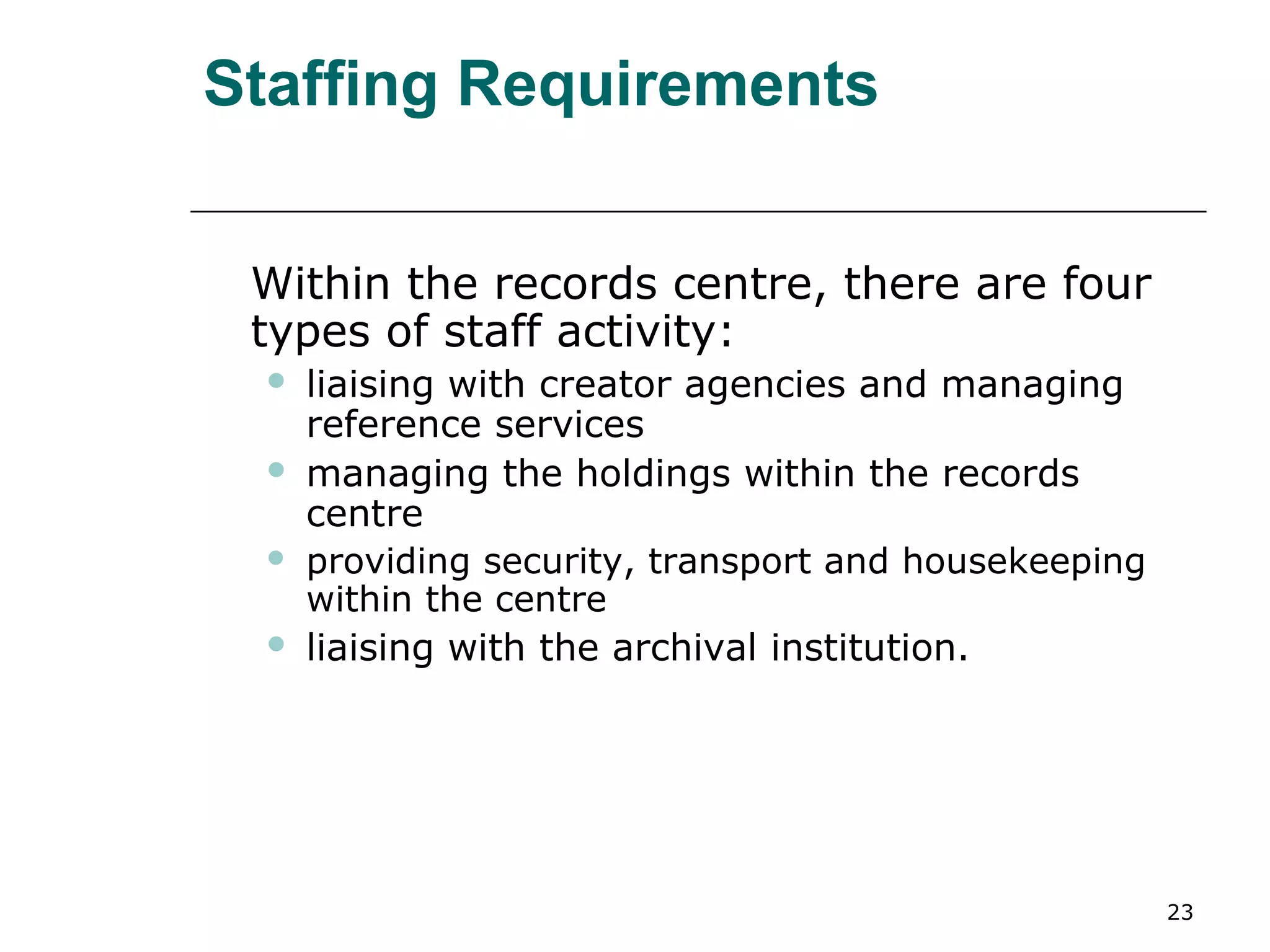 Planning and developing a records center | PPT