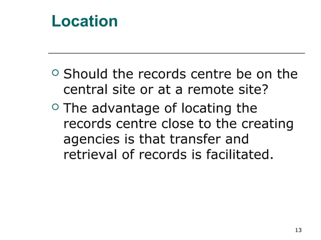 Planning and developing a records center | PPT