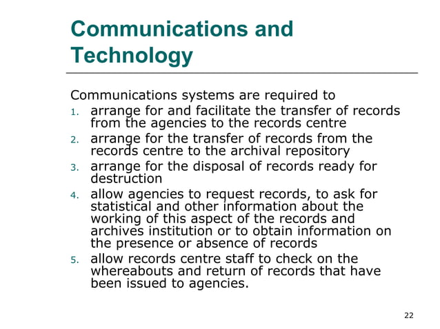 Planning and developing a records center | PPT