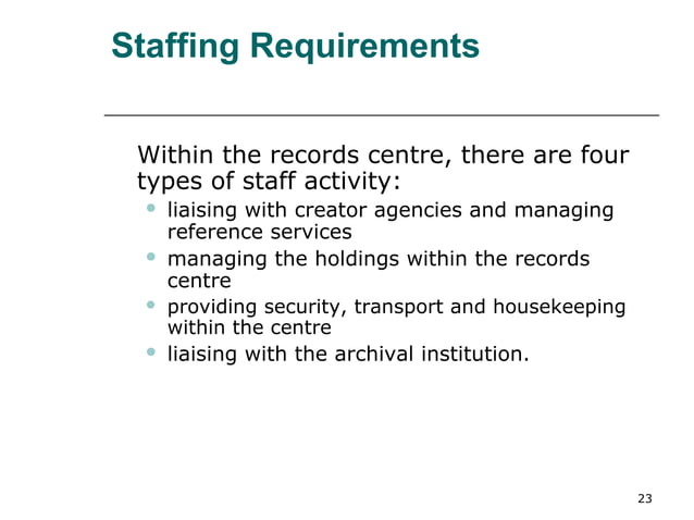 Planning and developing a records center | PPT