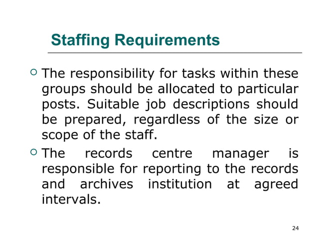 Planning and developing a records center | PPT