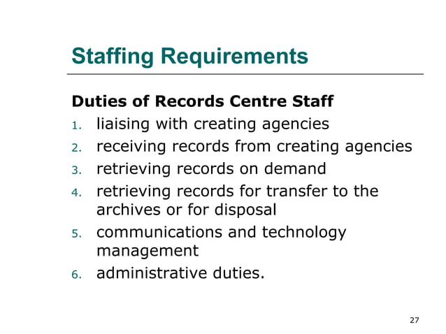 Planning and developing a records center | PPT