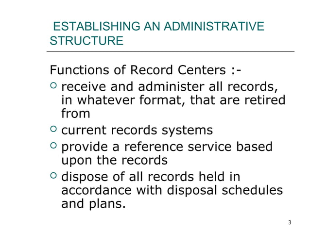 Planning and developing a records center | PPT