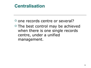Planning and developing a records center | PPT