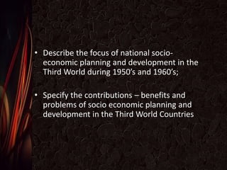 Planning and Development in the Third World by: Dr. Eusebio F. Miclat ...