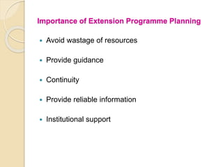 Planning and development of agricultural extension programs | PPTX