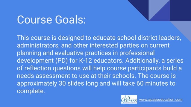 Planning and evaluating professional development for k12 educators | PPT