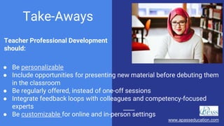 Planning and evaluating professional development for k12 educators | PPTX