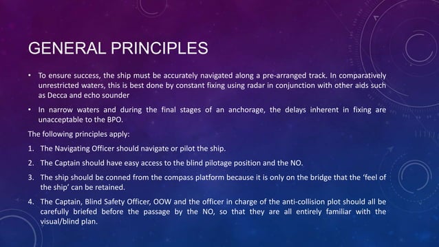 PLANNING AND EXECUTION OF BLIND PILOTAGE.pptx | Cruises | Travel Type