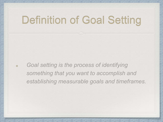 Planning and goal setting | PPT