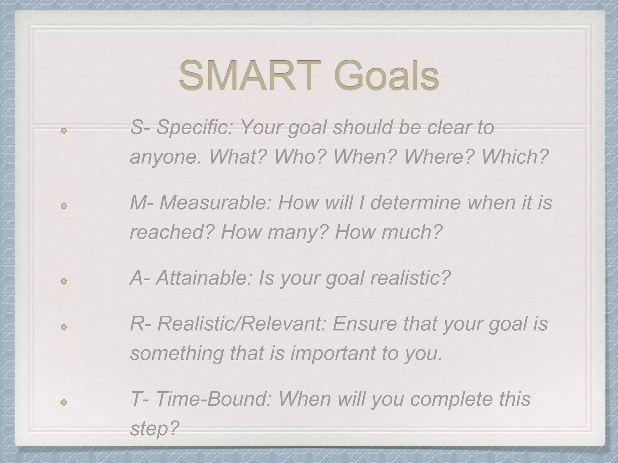 Planning and Goal Setting | PPTX