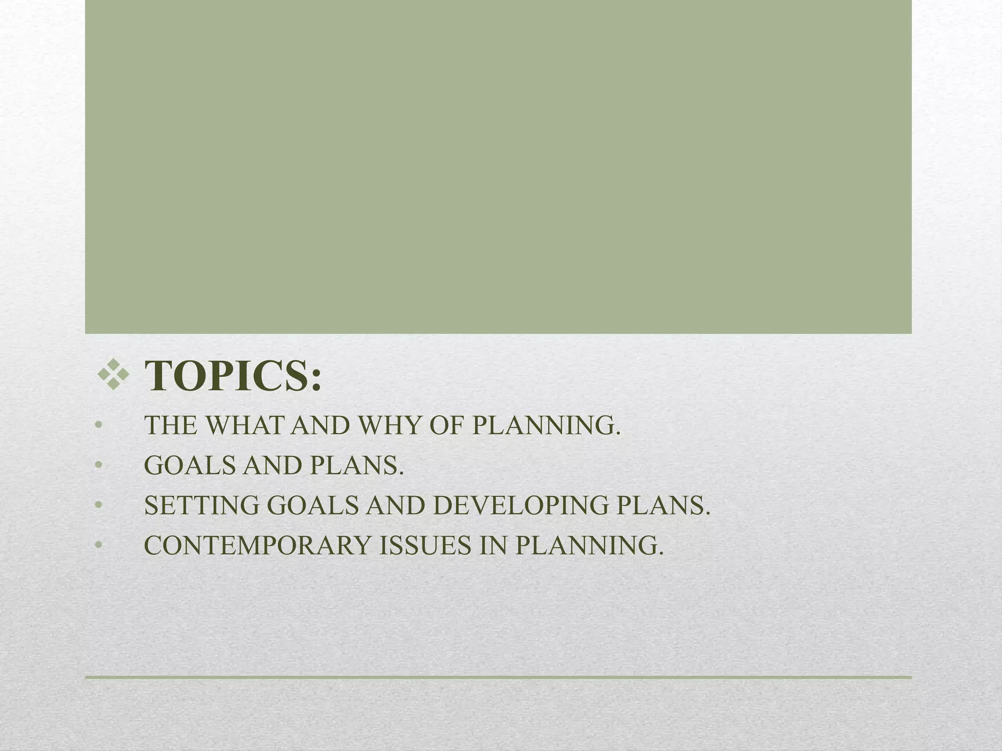 Planning and goal setting | PPTX | Business | Business and Finance