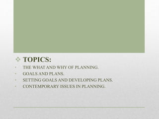 Planning and goal setting | PPTX