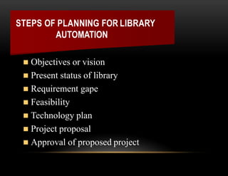 Planning and implementation of library automation by Aman Kumar ...