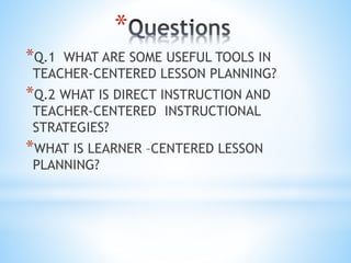 Planning and instruction ppt | PPTX