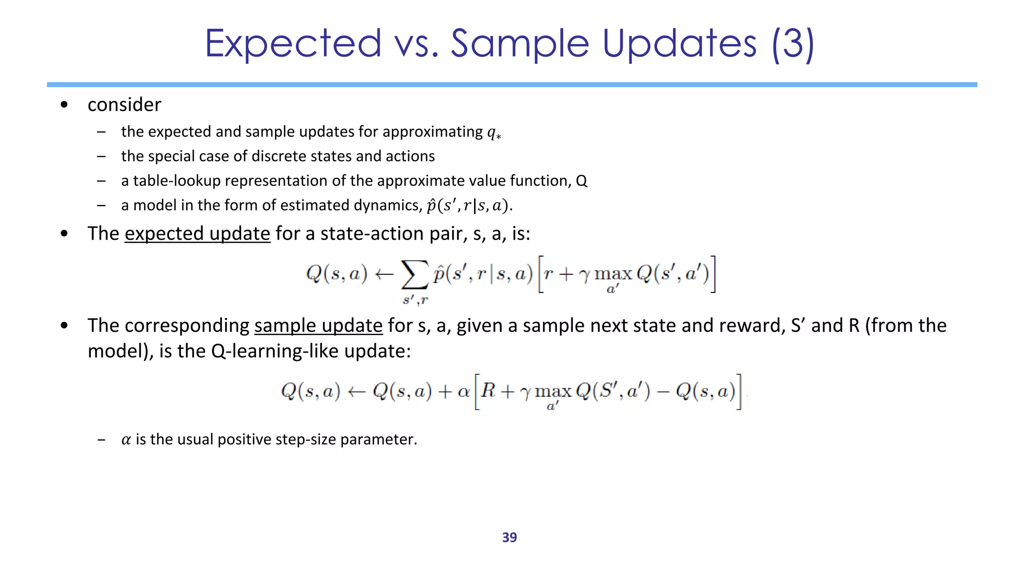 Planning and Learning with Tabular Methods | PPT