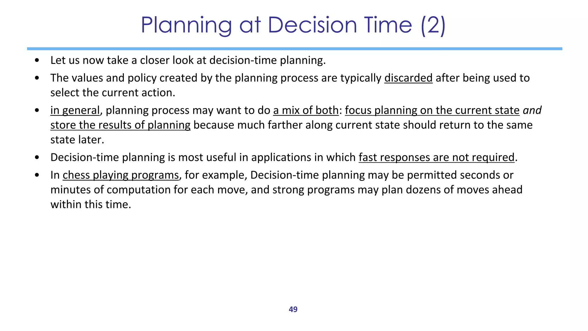 Planning and Learning with Tabular Methods | PDF