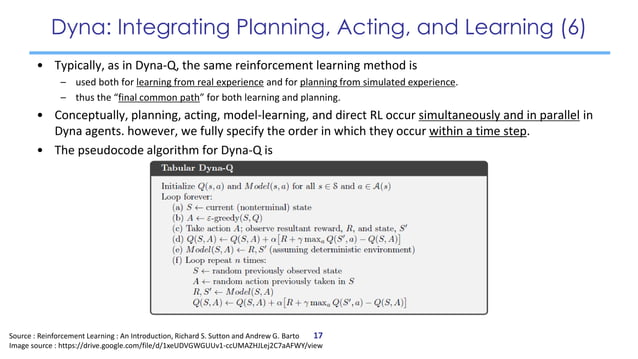 Planning and Learning with Tabular Methods | PPT
