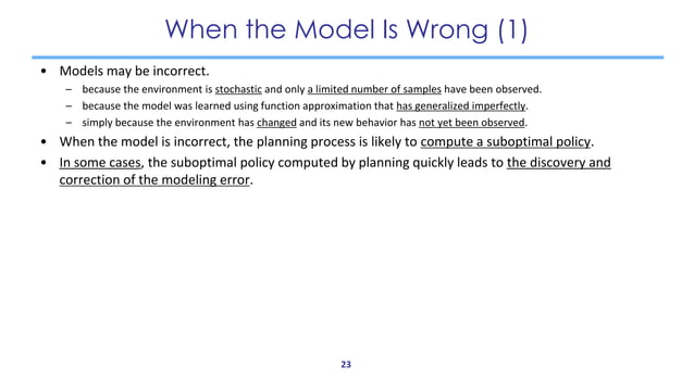 Planning and Learning with Tabular Methods | PPT