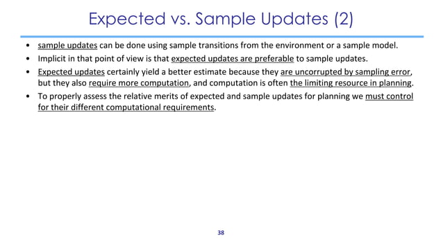 Planning and Learning with Tabular Methods | PPT