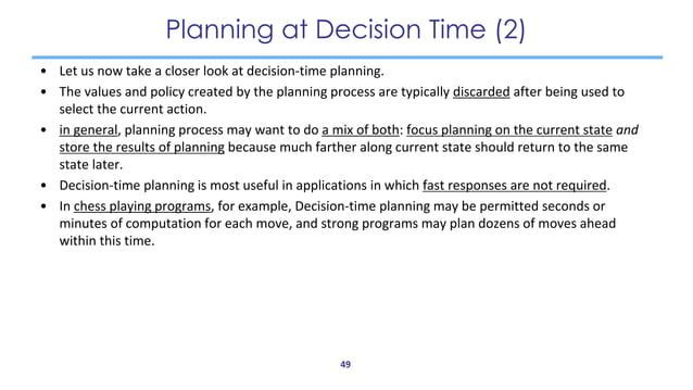 Planning and Learning with Tabular Methods | PPT