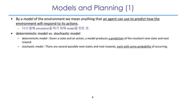 Planning and Learning with Tabular Methods | PPT