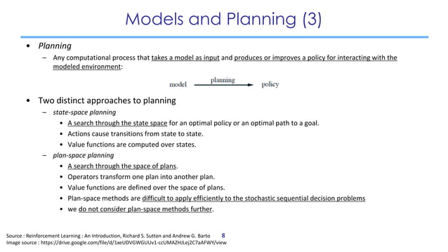 Planning and Learning with Tabular Methods | PPT