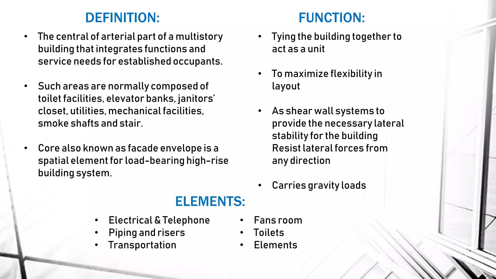 Planning and locating service cores. | PDF