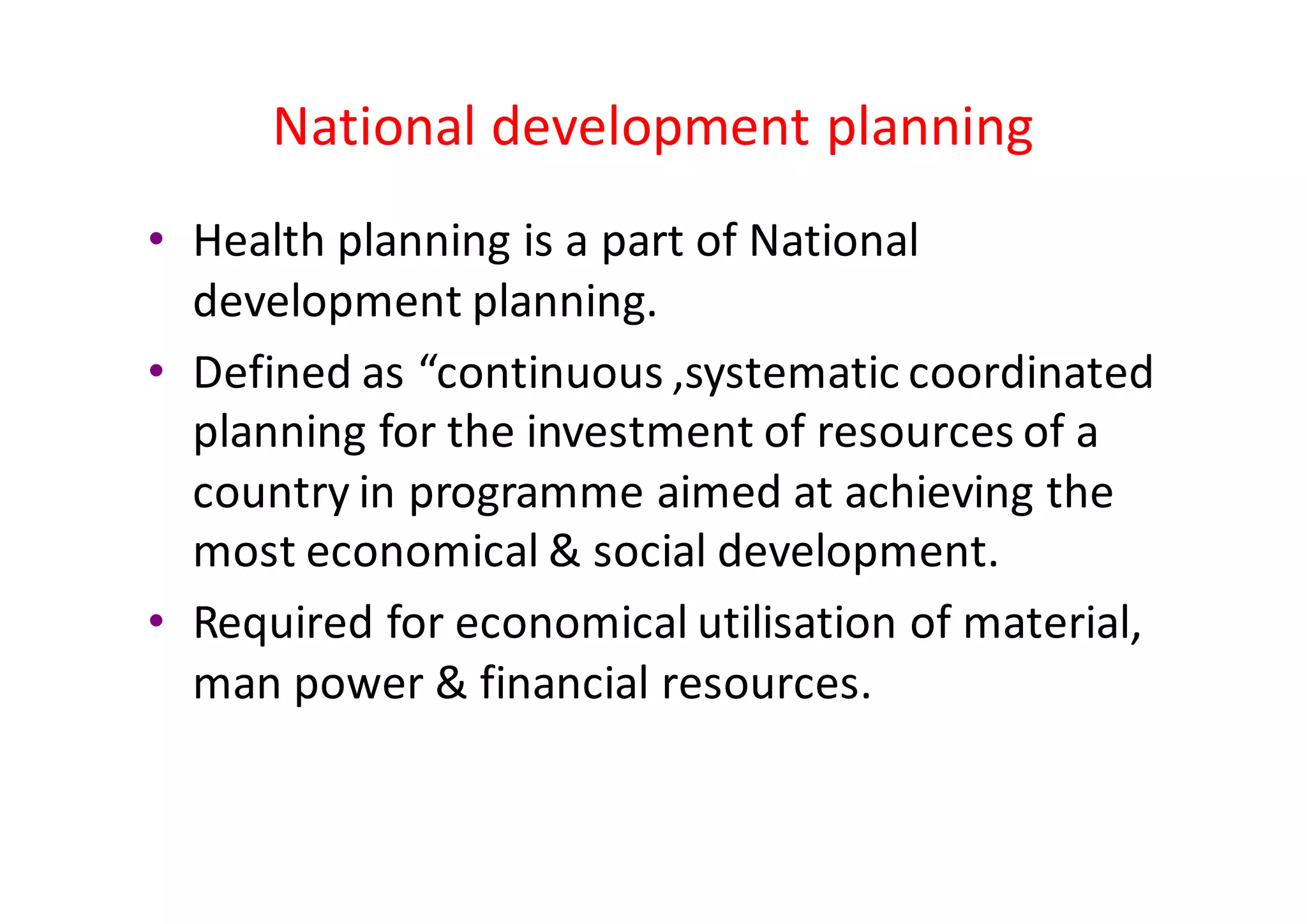 Planning and management in health sector | PDF