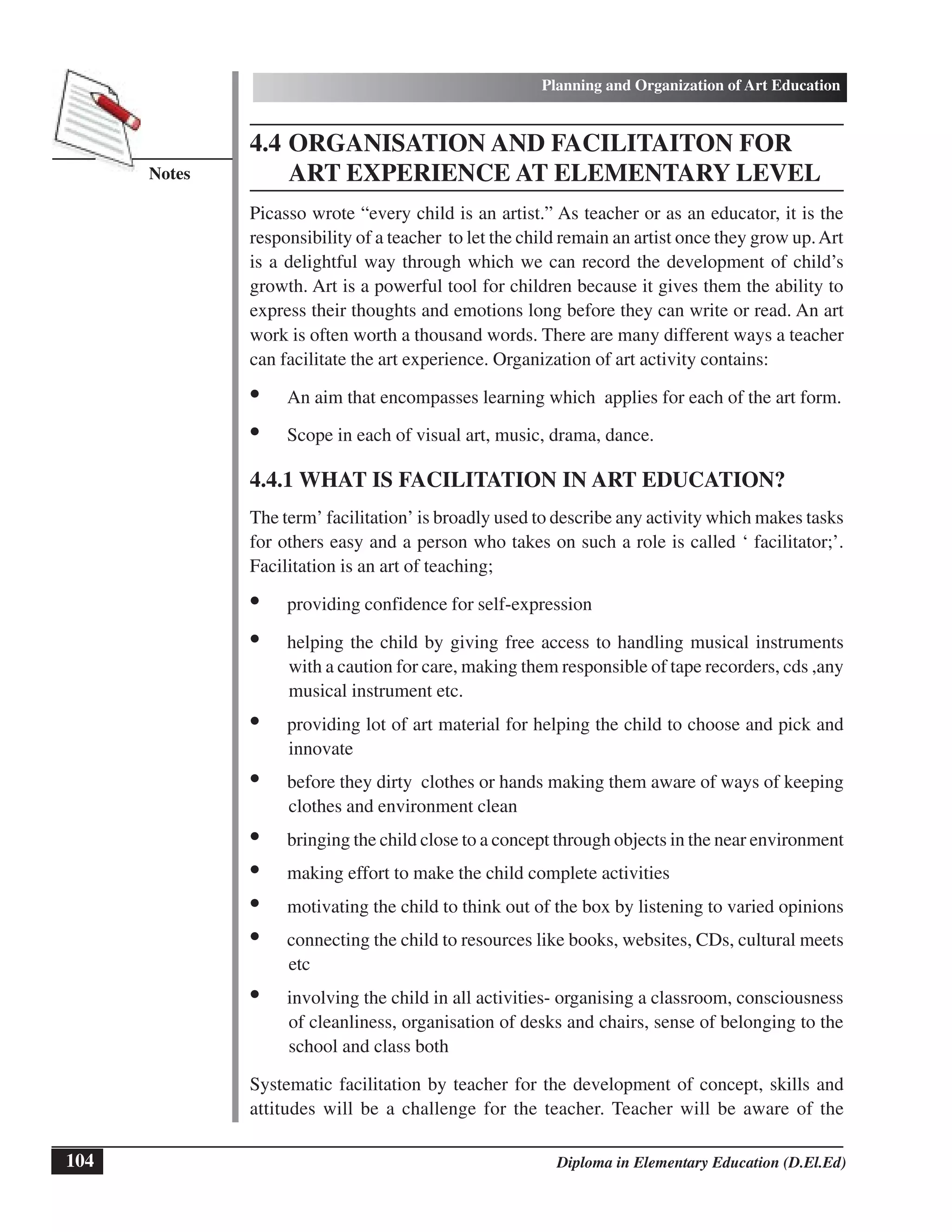 Planning and organization of art integrated learning | PDF