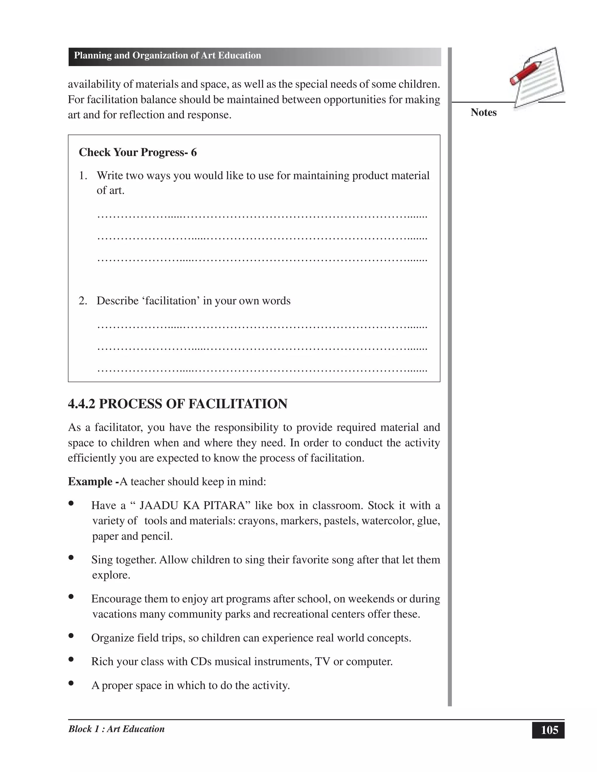 Planning and organization of art integrated learning | PDF