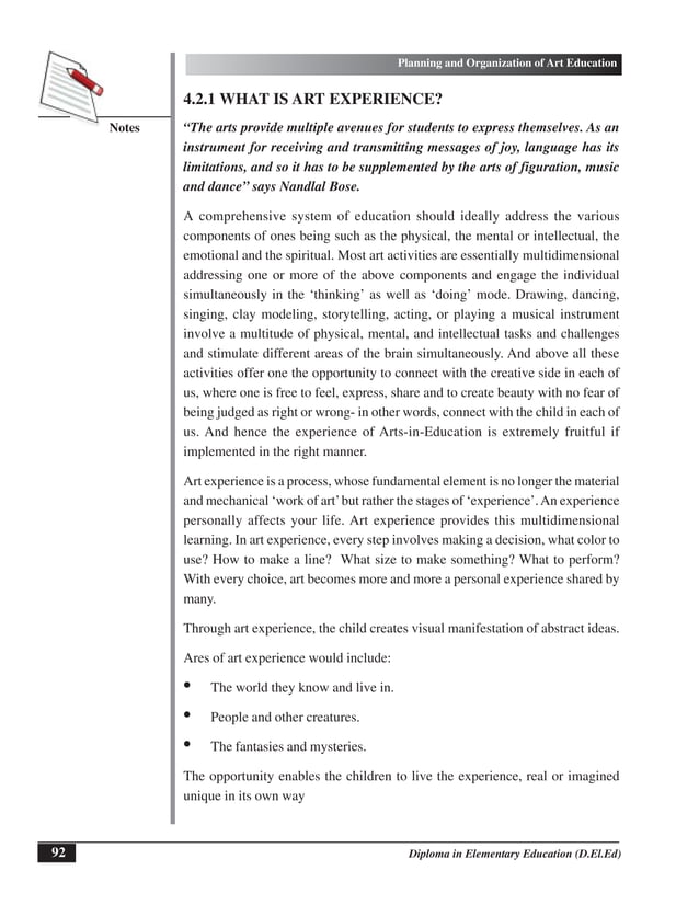 Planning and organization of art integrated learning | PDF