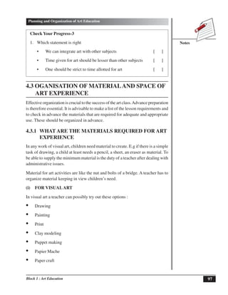 Planning and organization of art integrated learning | PDF