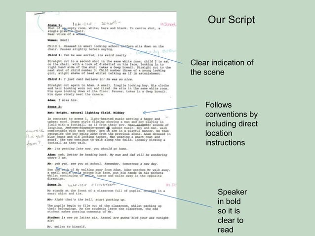 Planning and research script | PPTX | Screenwriting | Content Production
