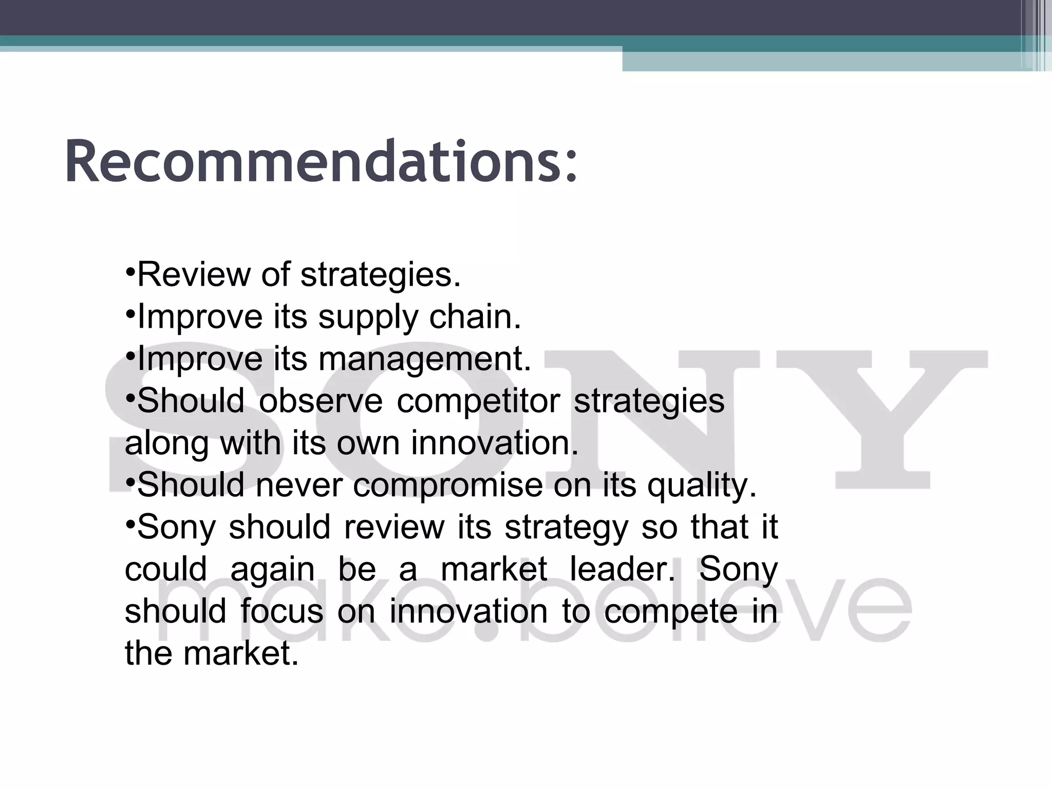 SONY SWOT AND POLCA | PPT