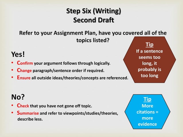 Planning and writing assignments (arts example) | PPT